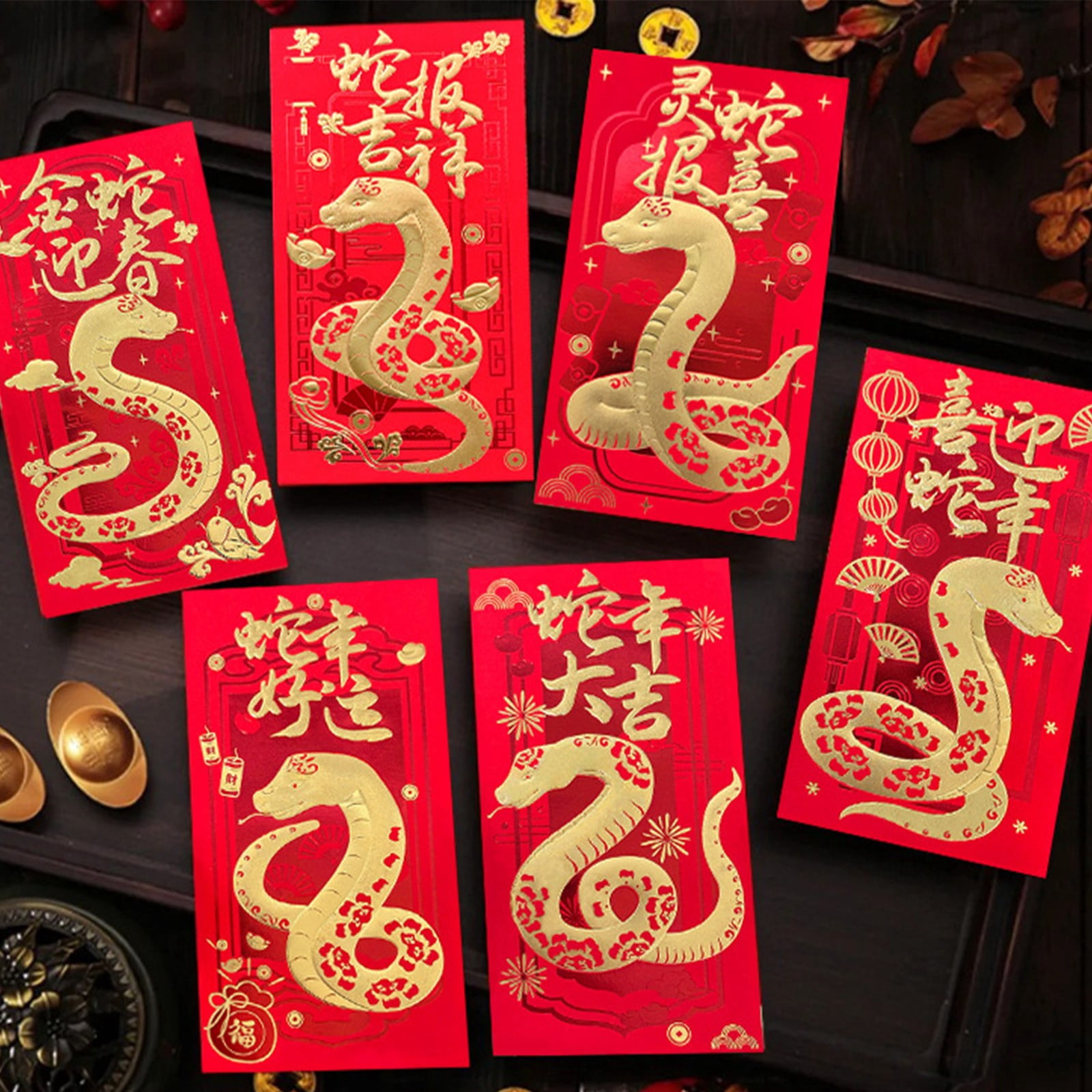 yilyih Chinese New Year 2025 Red Envelope Snake New Year Red Envelope ...