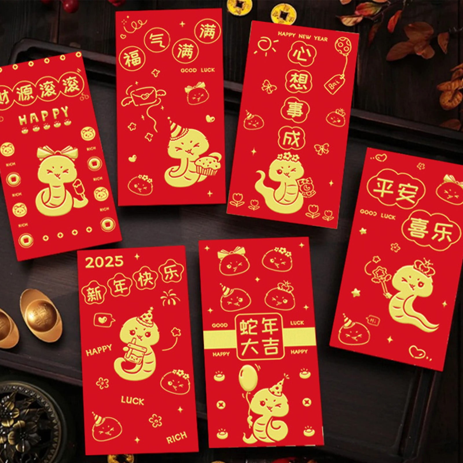 yilyih Chinese New Year 2025 Red Envelope Snake New Year Red Envelope ...