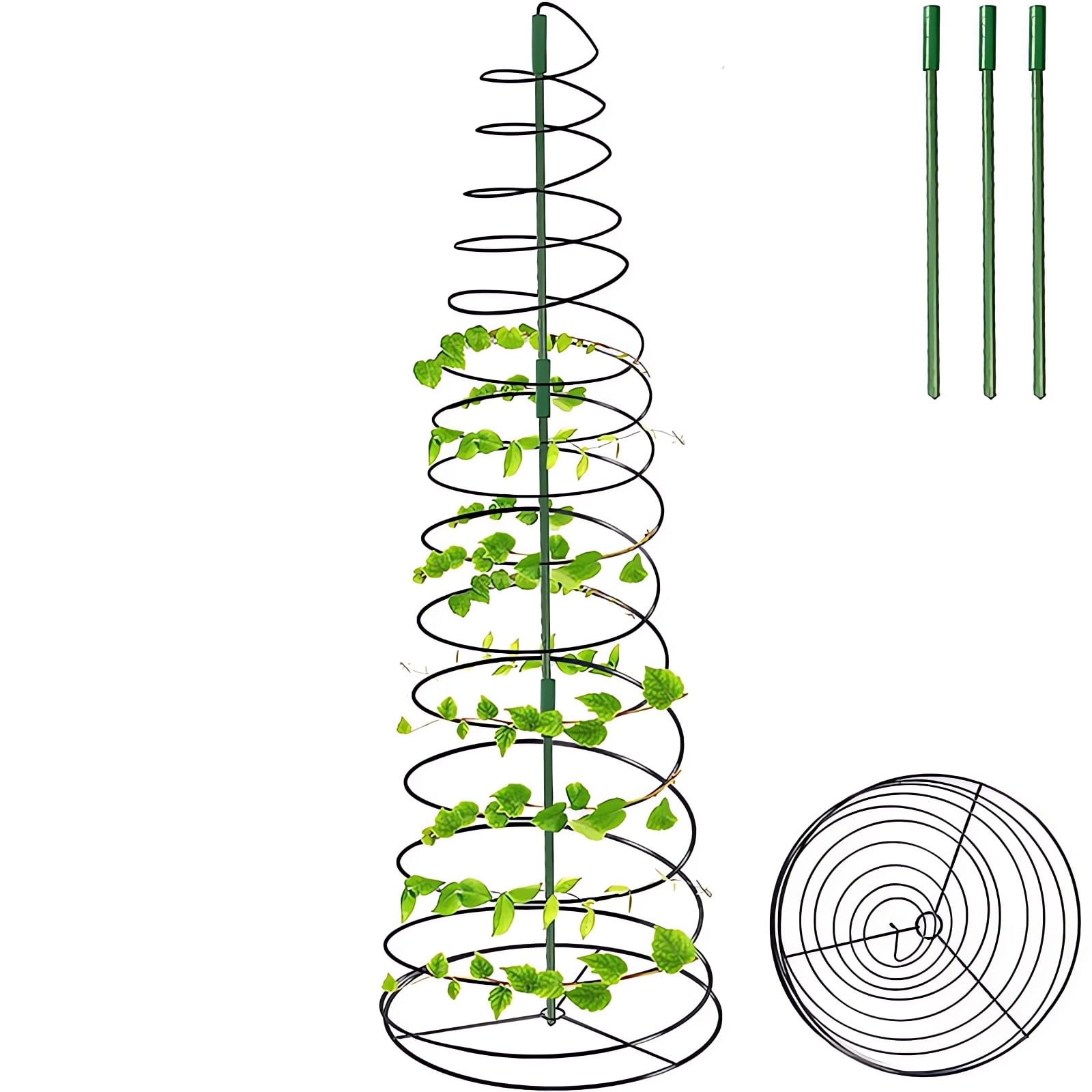yilyih Small Plastic Plant Pots Plant Stand Pergola Coil Iron Ring ...