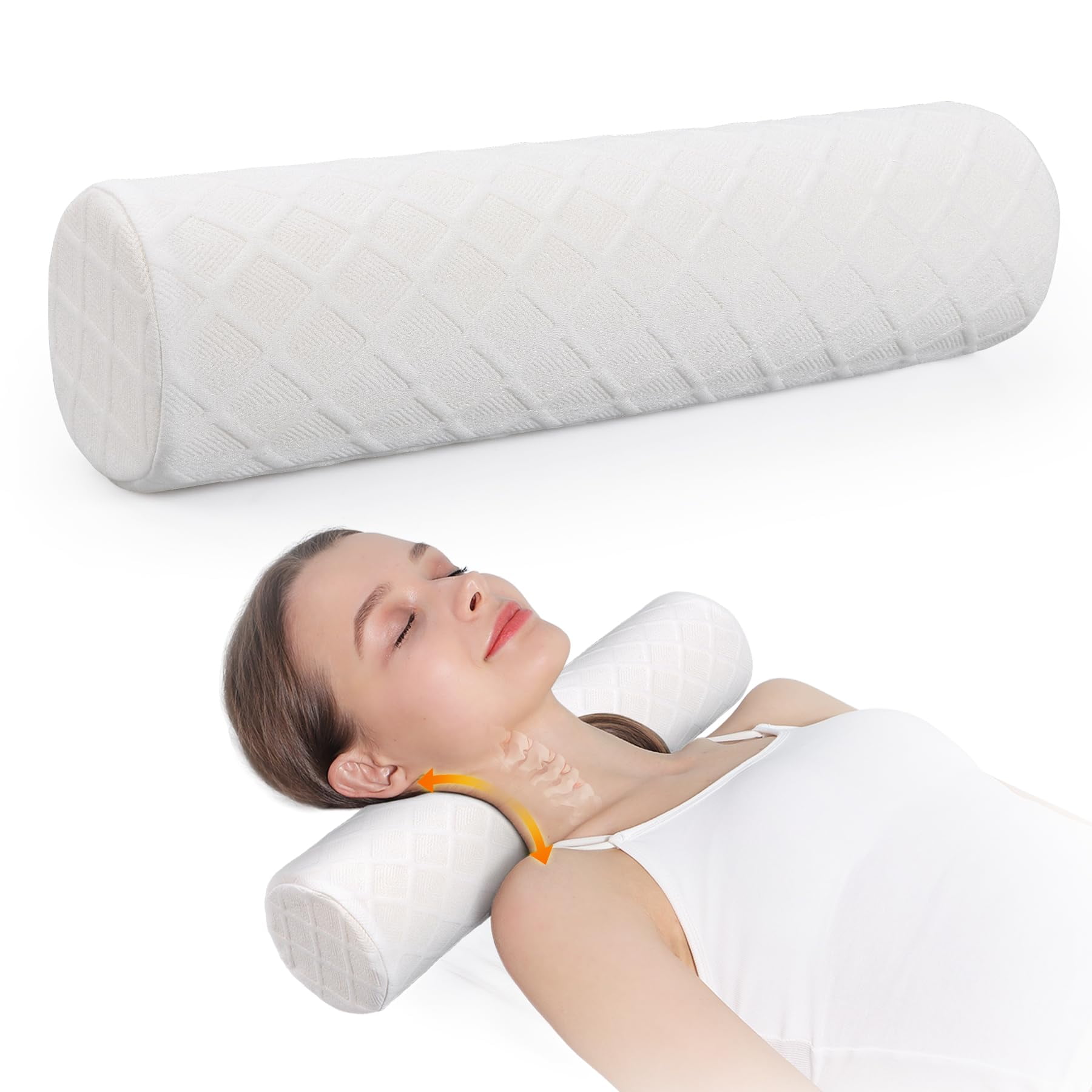 yingchongjiaju Small Cervical Roll Pillow Memory Foam Neck Round Pillow ...