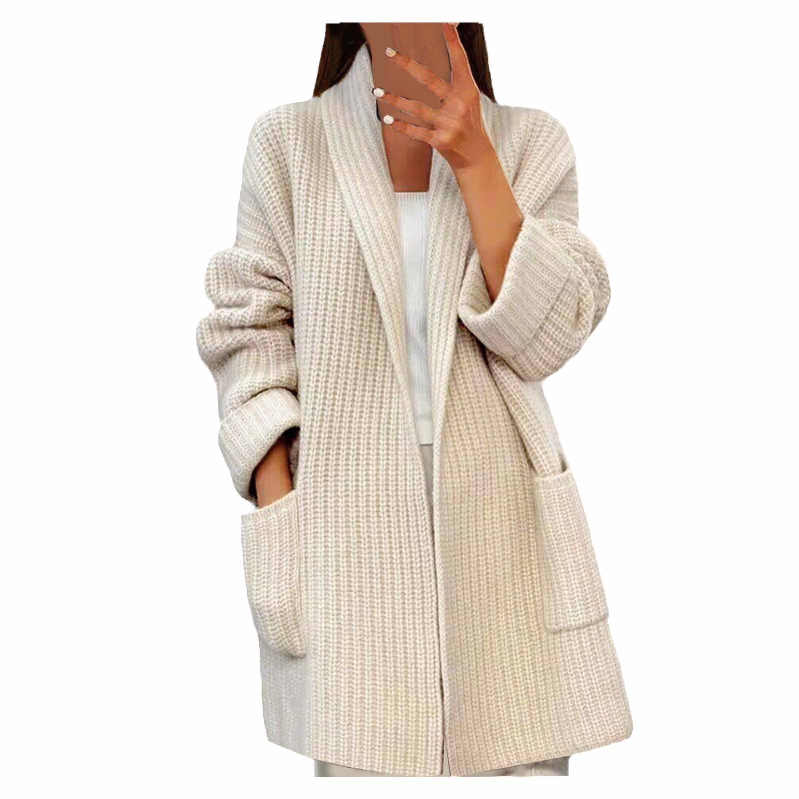 ylioge Cardigan Sweaters for Women, Womens Casual Loose Long Sleeve V ...