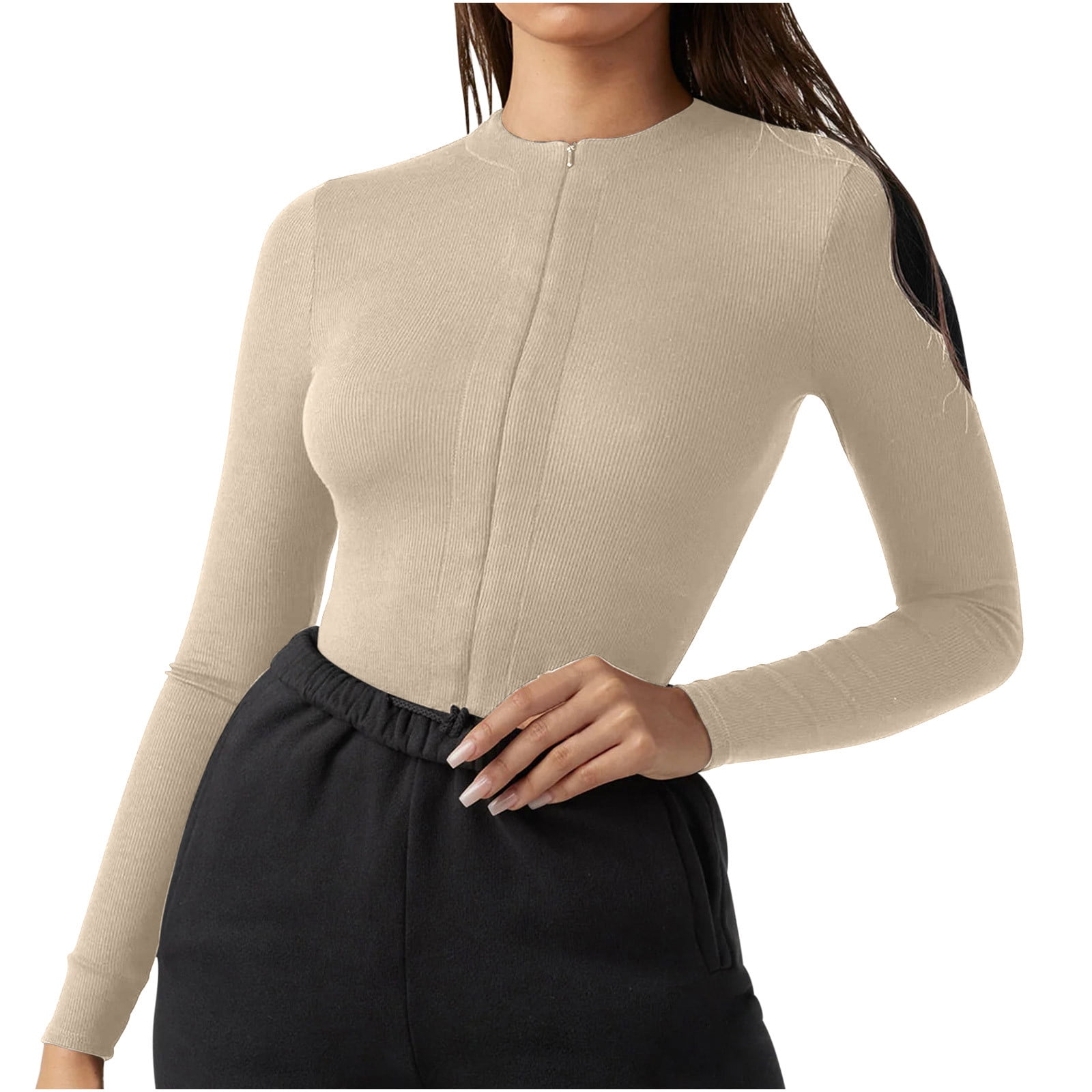 ylioge Long Sleeve Undershirt for Women, Womens Shapewear Bodysuit Y2k ...