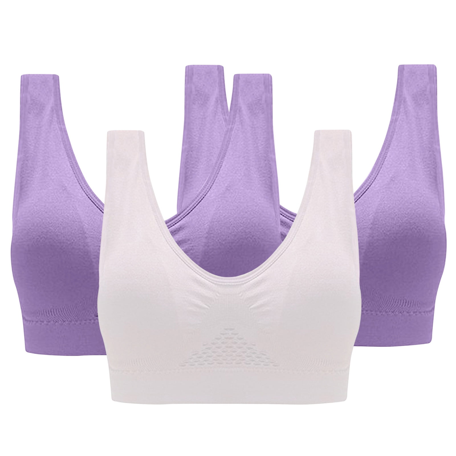 ylioge Plus Size Sports Bras for Women 3 Pack S-4X No Underwire Push Up ...