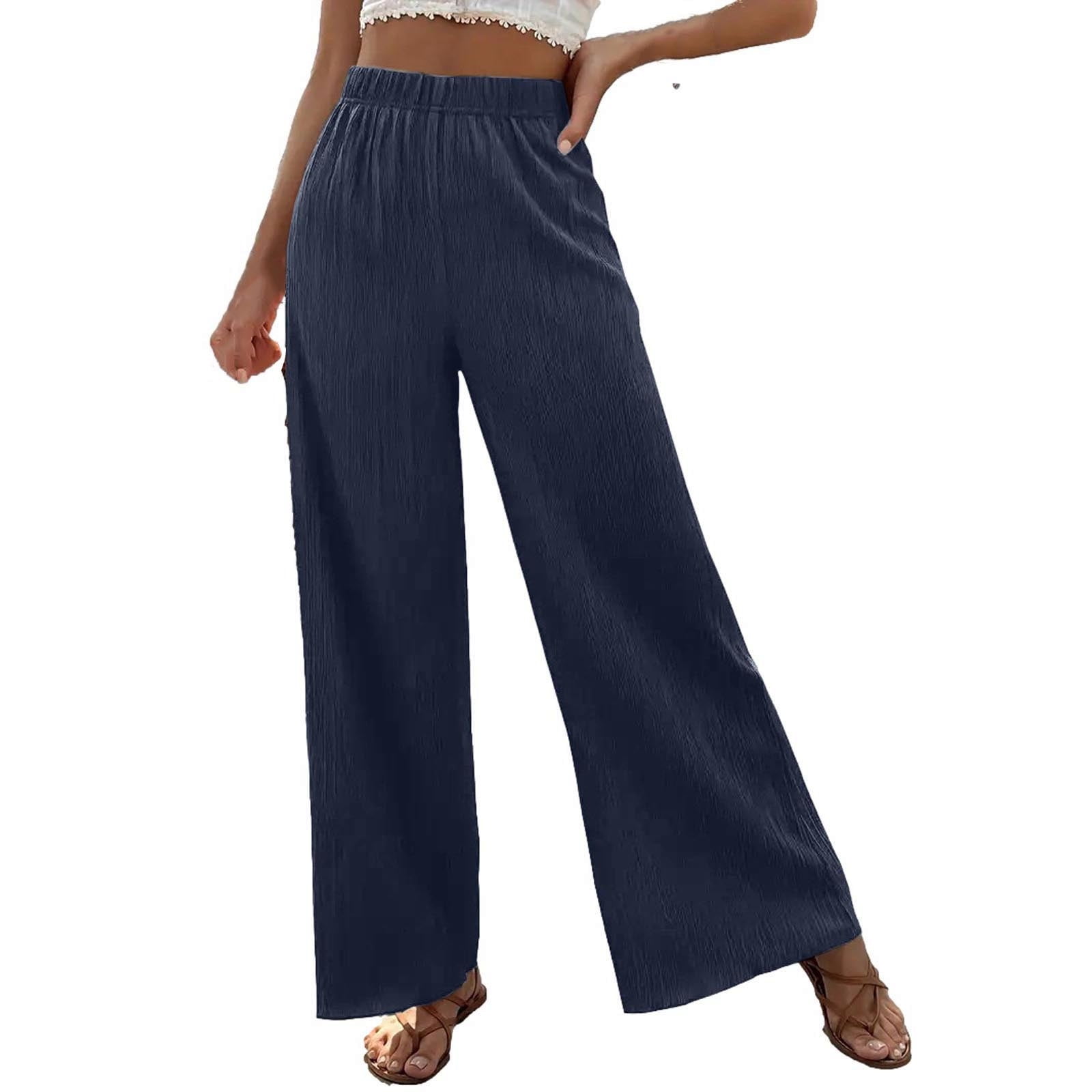 ylioge Wide Leg Pants for Women Summer/Fall Plus Size Casual Loose ...