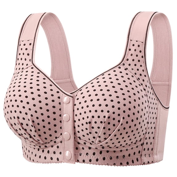 ylioge Womens Plus Size Bras Front Closure Wireless Support Push Up ...