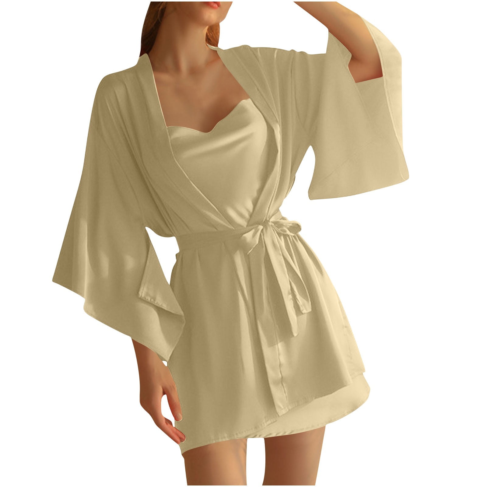 ylioge Womens Robes and Nightgowns Sets 2 Piece Pajama Outfits Ladies ...