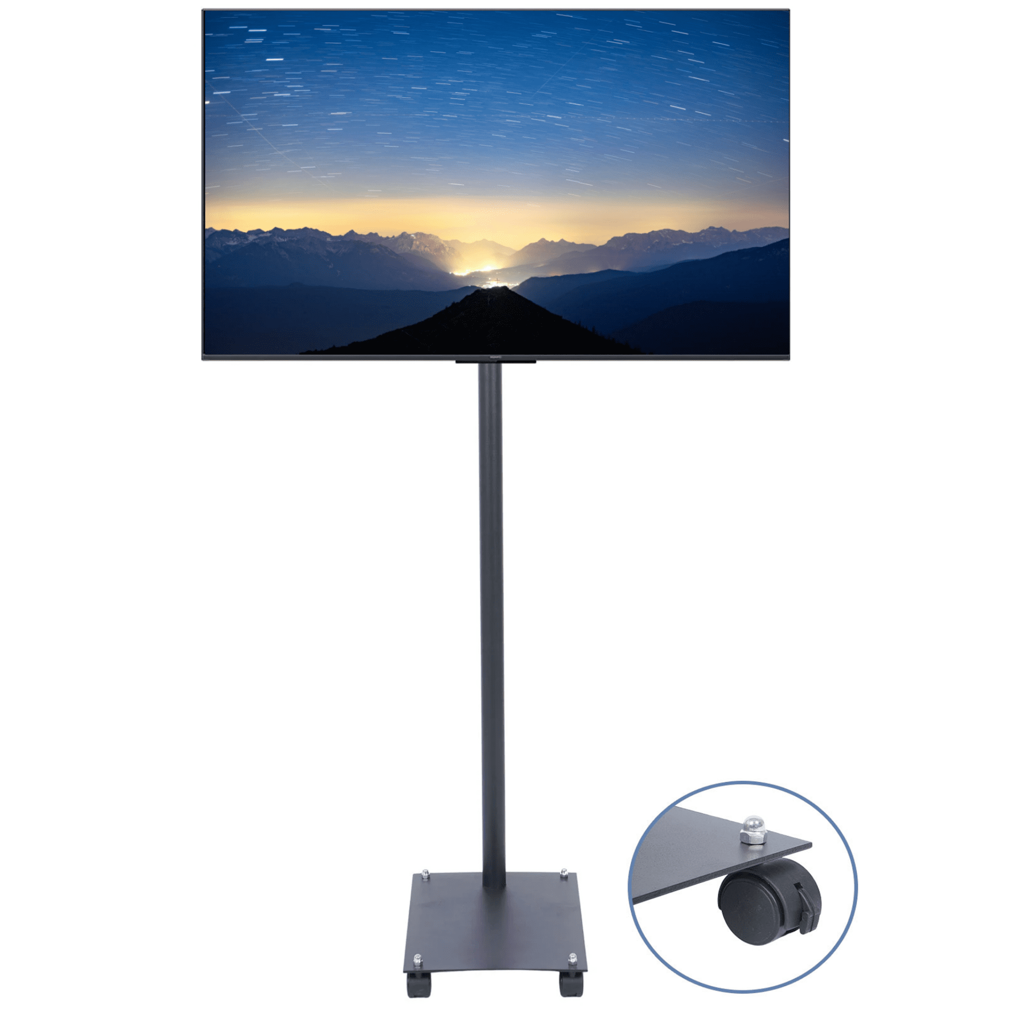 Ymokee TV Floor Stand with Locked Wheels, Free Standing VESA TV Mount ...