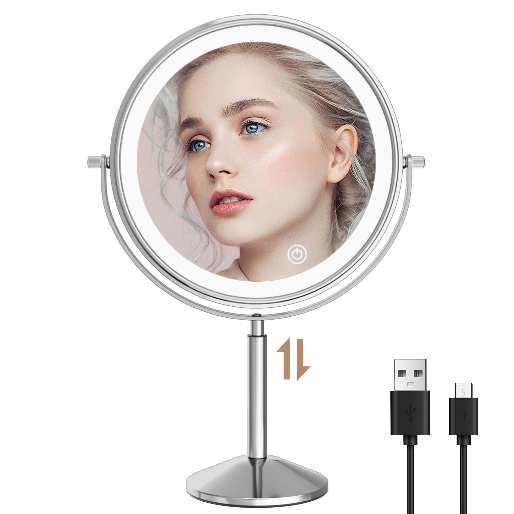yngtoue 9" Height Adjustment Makeup Mirror with Lights and 10x ...