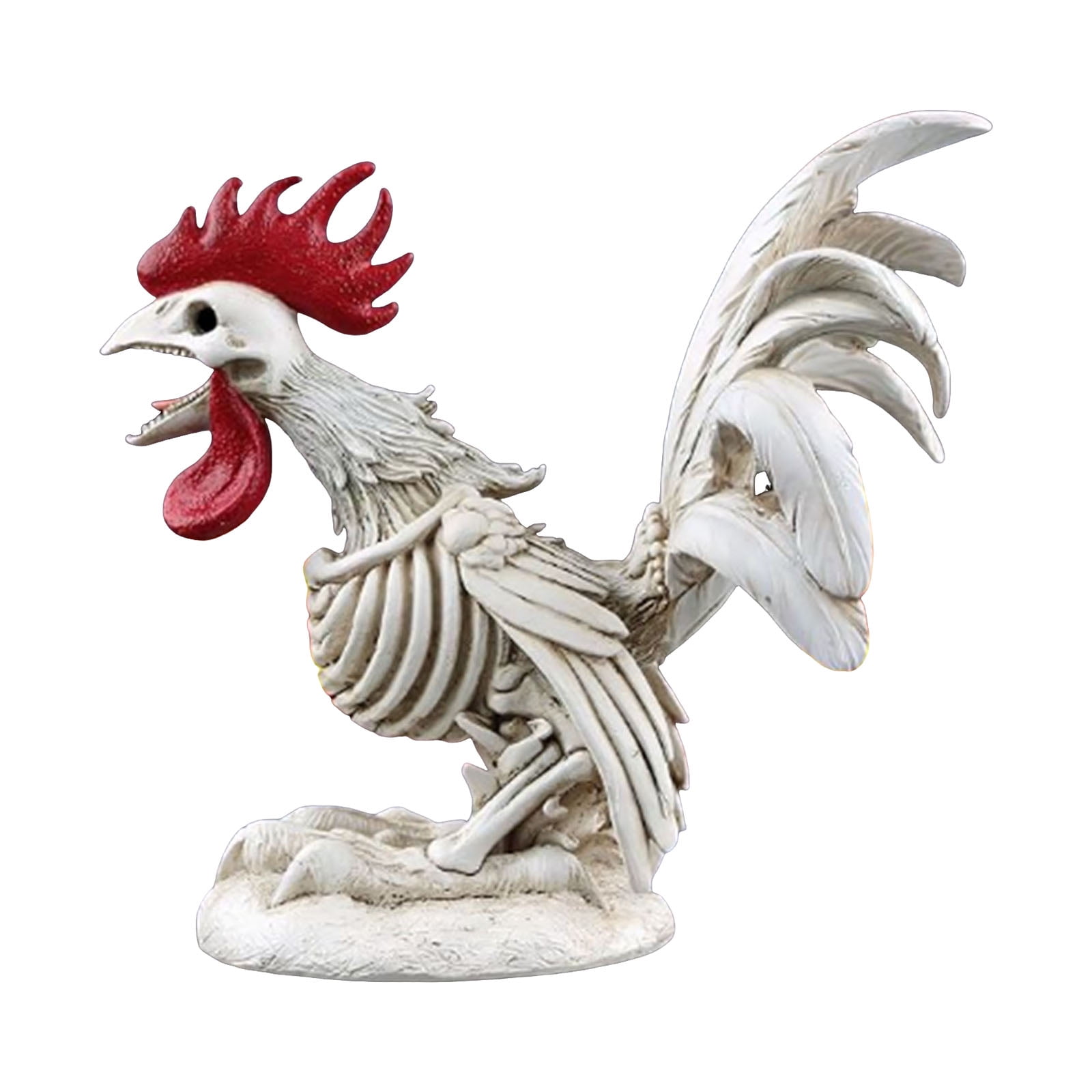 yocbz 1PC Halloween Skeleton Rooster Figurine, Chicken Statue, Spooky ...