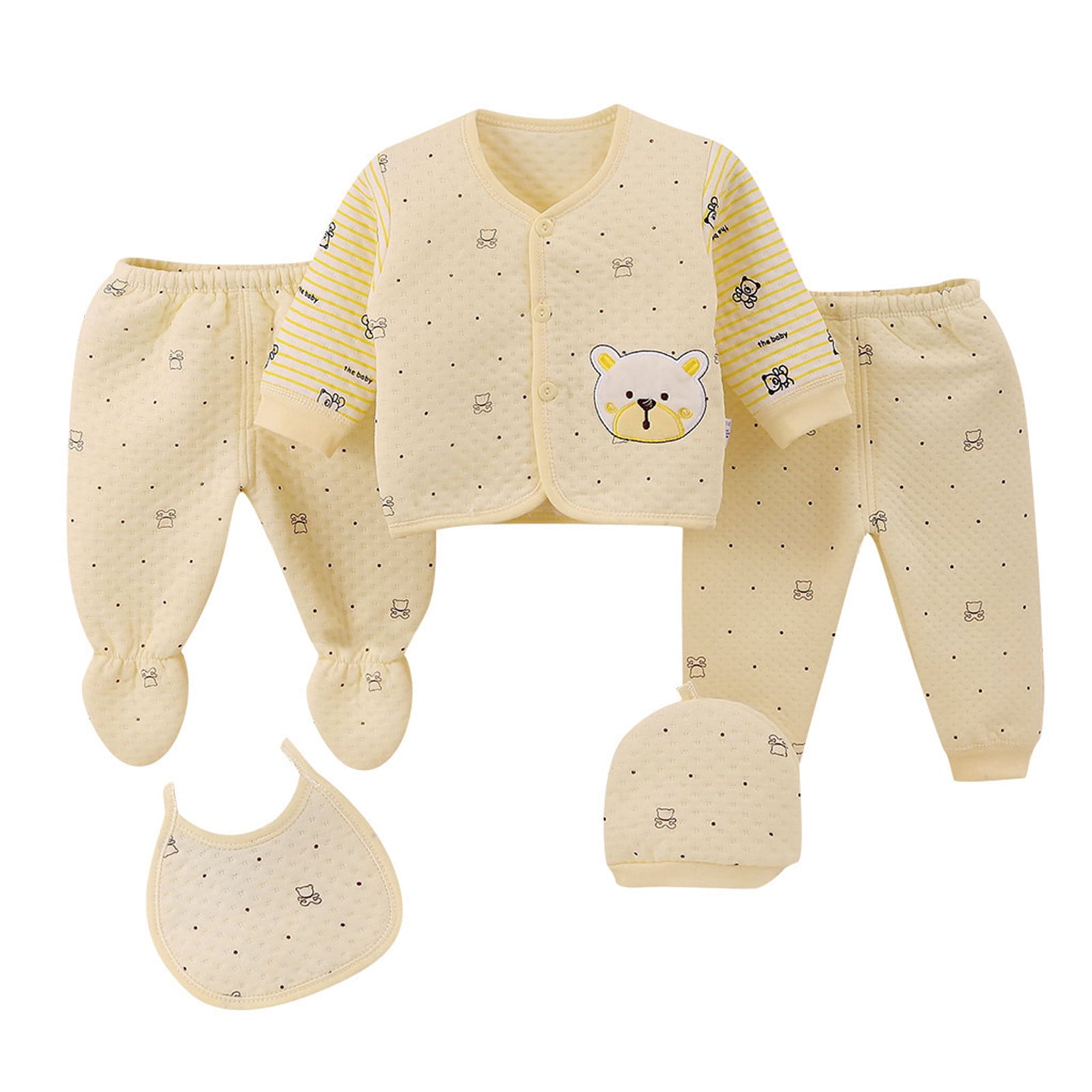 yocbz Preemie Boy Clothes 5-Piece Baby Layette Clothing Gift Set Yellow ...