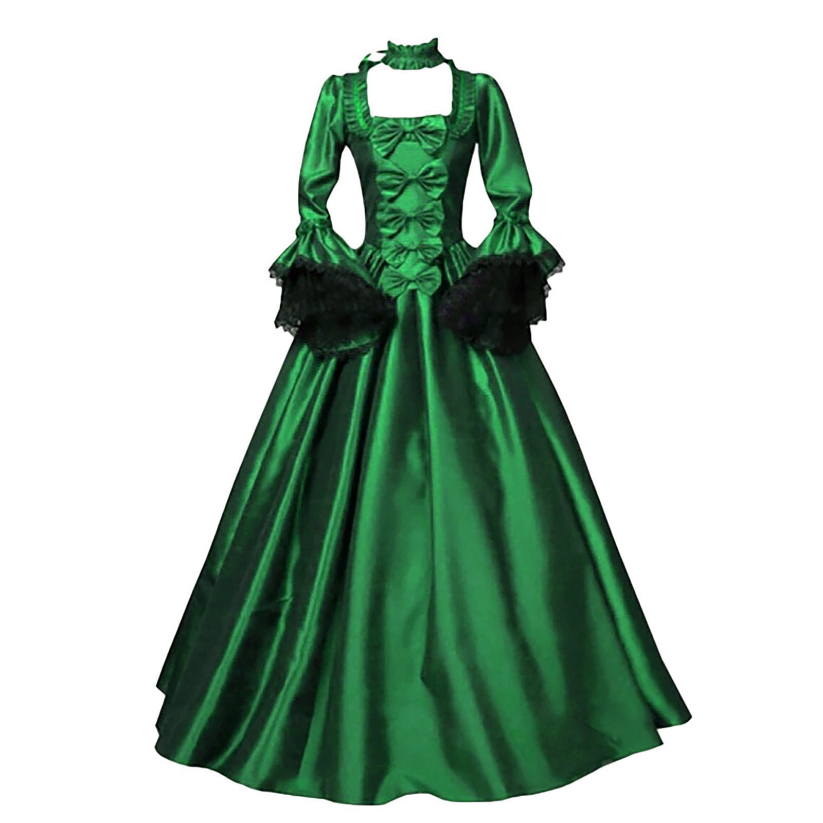 yoeyez Women's Victorian Rococo Dress Vintage Long Party Costume Flare ...