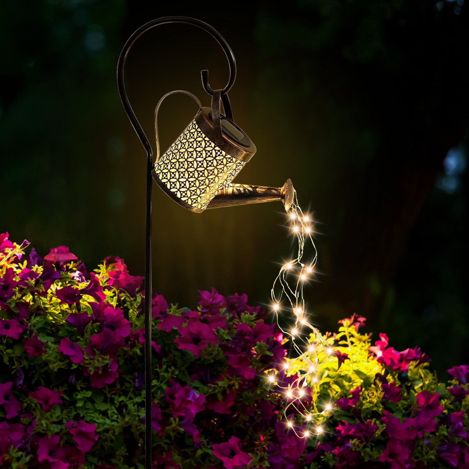 yoglam Solar Waterfall Garden Light, Watering Can Solar Hanging Light ...
