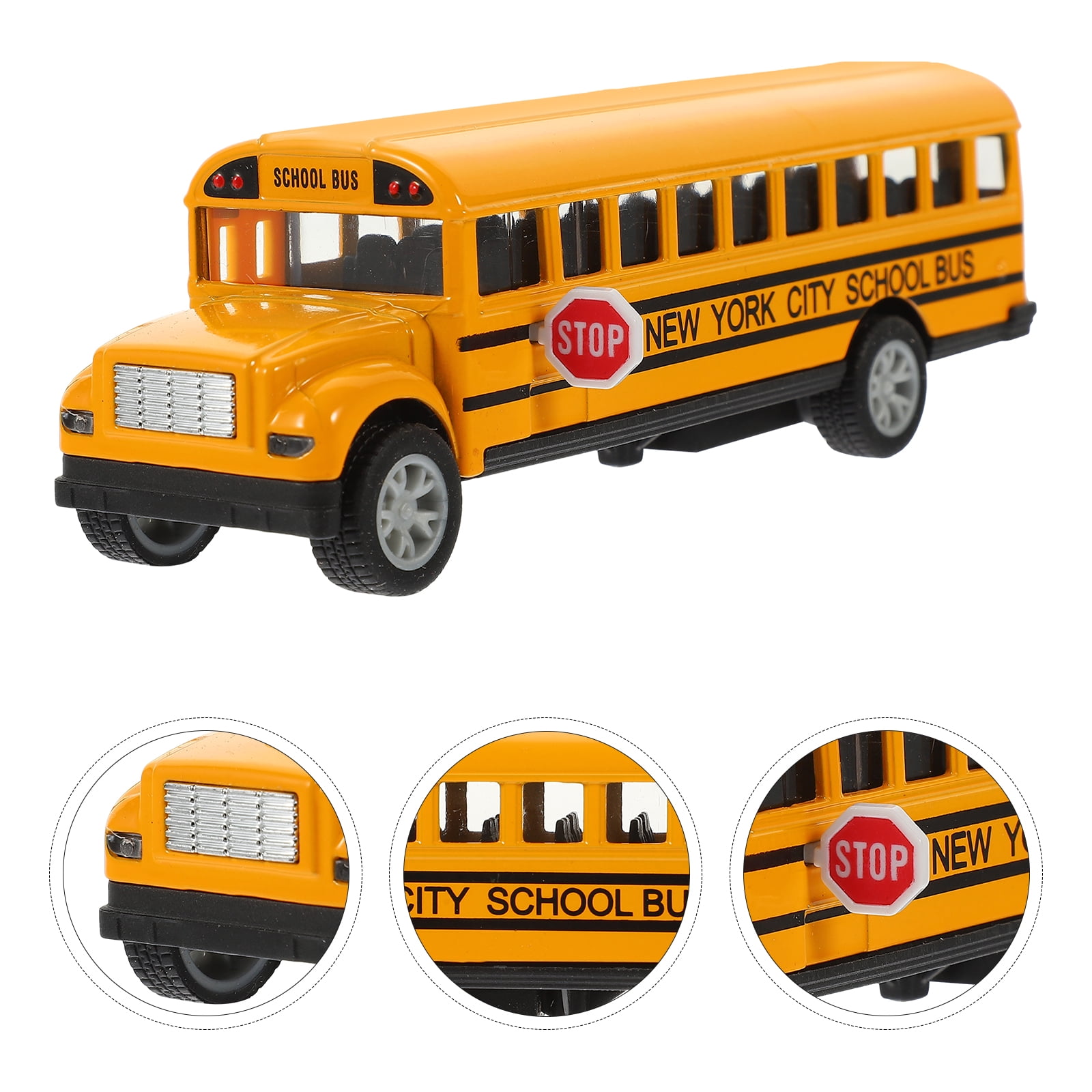 BESTOYARD Diecast Pull Back Bus Toy Realistic Appearance Children 1Set ...