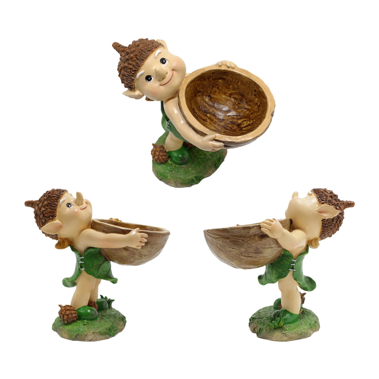 RoamHome Resin Bird Bath & Feeder with Stake - Outdoor Garden Decor ...