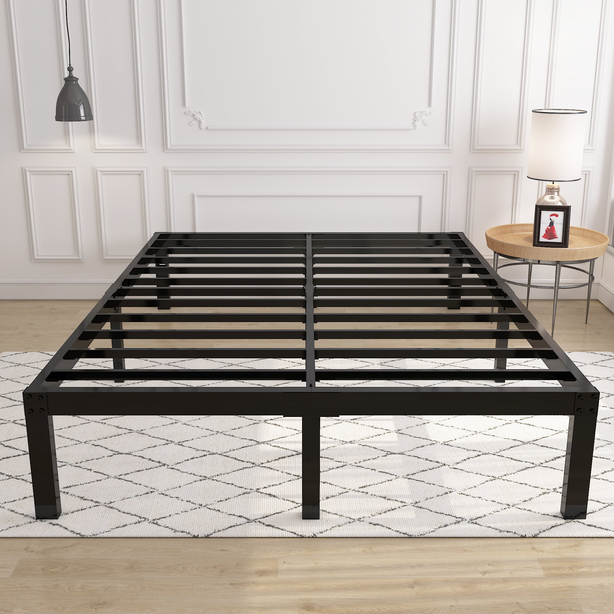 Zinus Mia 14" White Metal Platform Bed Frame, Adult, Narrow Twin ...