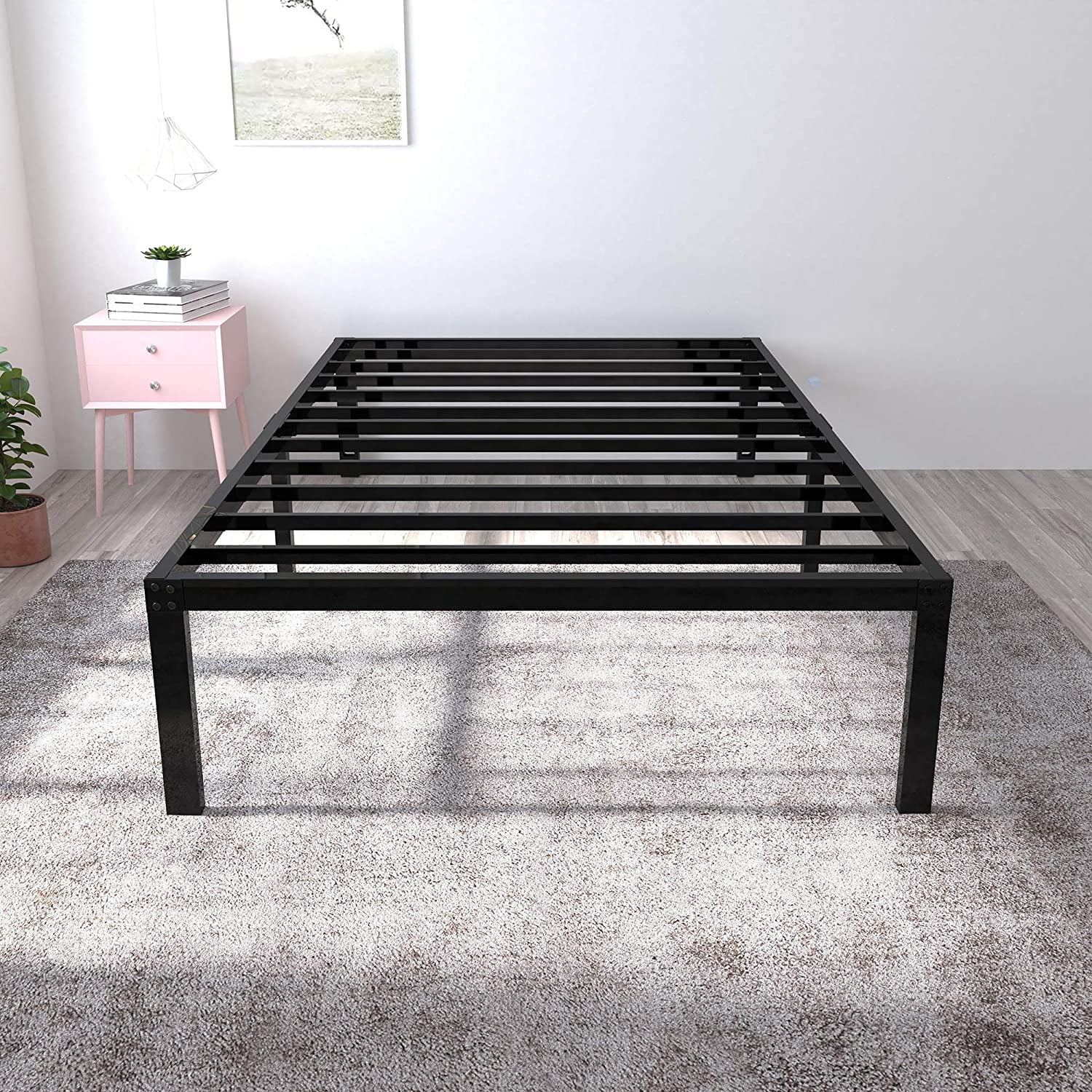 yookare 18 Inch Tall 3500lbs Heavy Duty Bed Frame Metal Platform ...