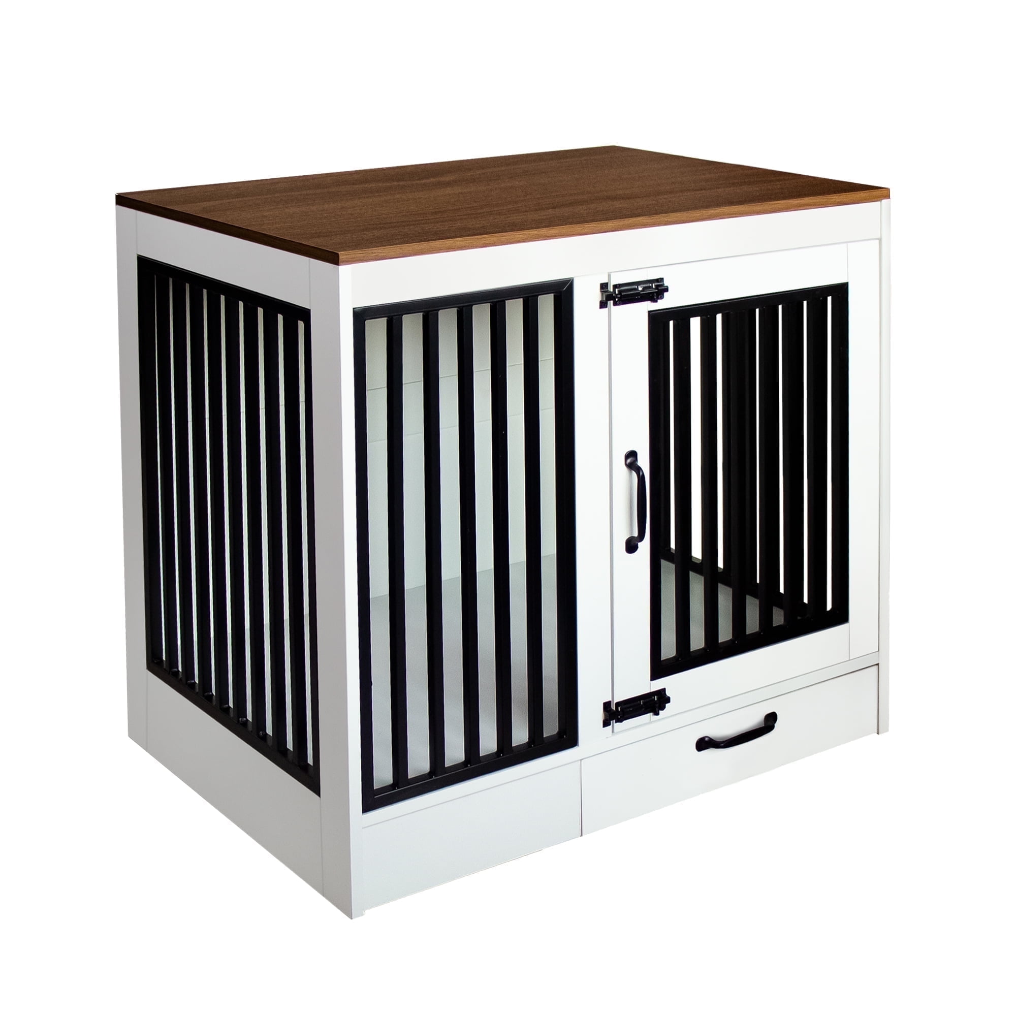 yookare White Dog Crate, Heavy Duty Furniture Kennel, Medium, End Table ...