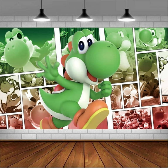 yoshi Backdrop Banner Party Supplies Poster Movie Theme Background for ...