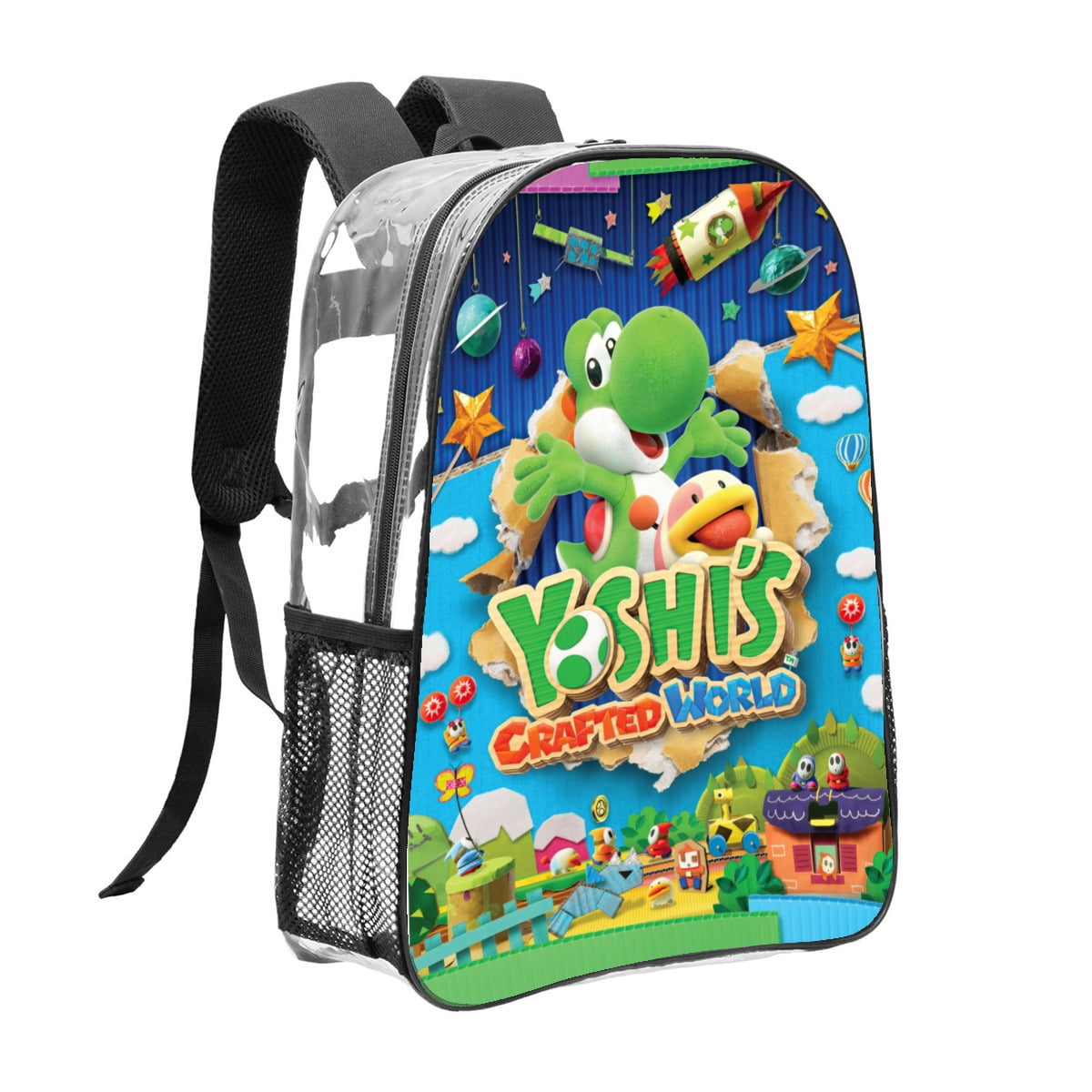 yoshi Pattern Transparent Backpack Lightweight And fashionable ...