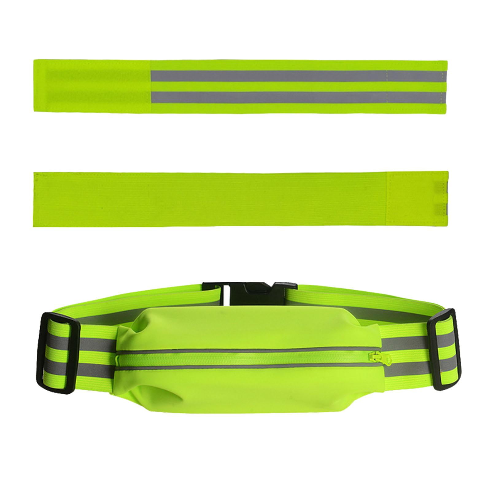 yotijar Reflective Belt Elastic Glow Belt Phone Holder Runners Belt Bag ...