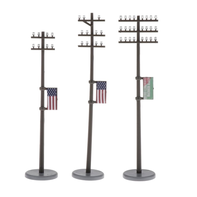 yotijay 1/42 Miniature Electric Line Poles O Scale Utility Pole Train ...
