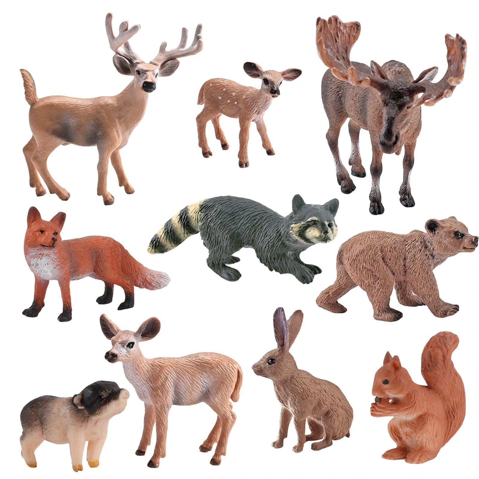 yotijay 10 Pieces Animals Model Jungle Animals Playset Early ...