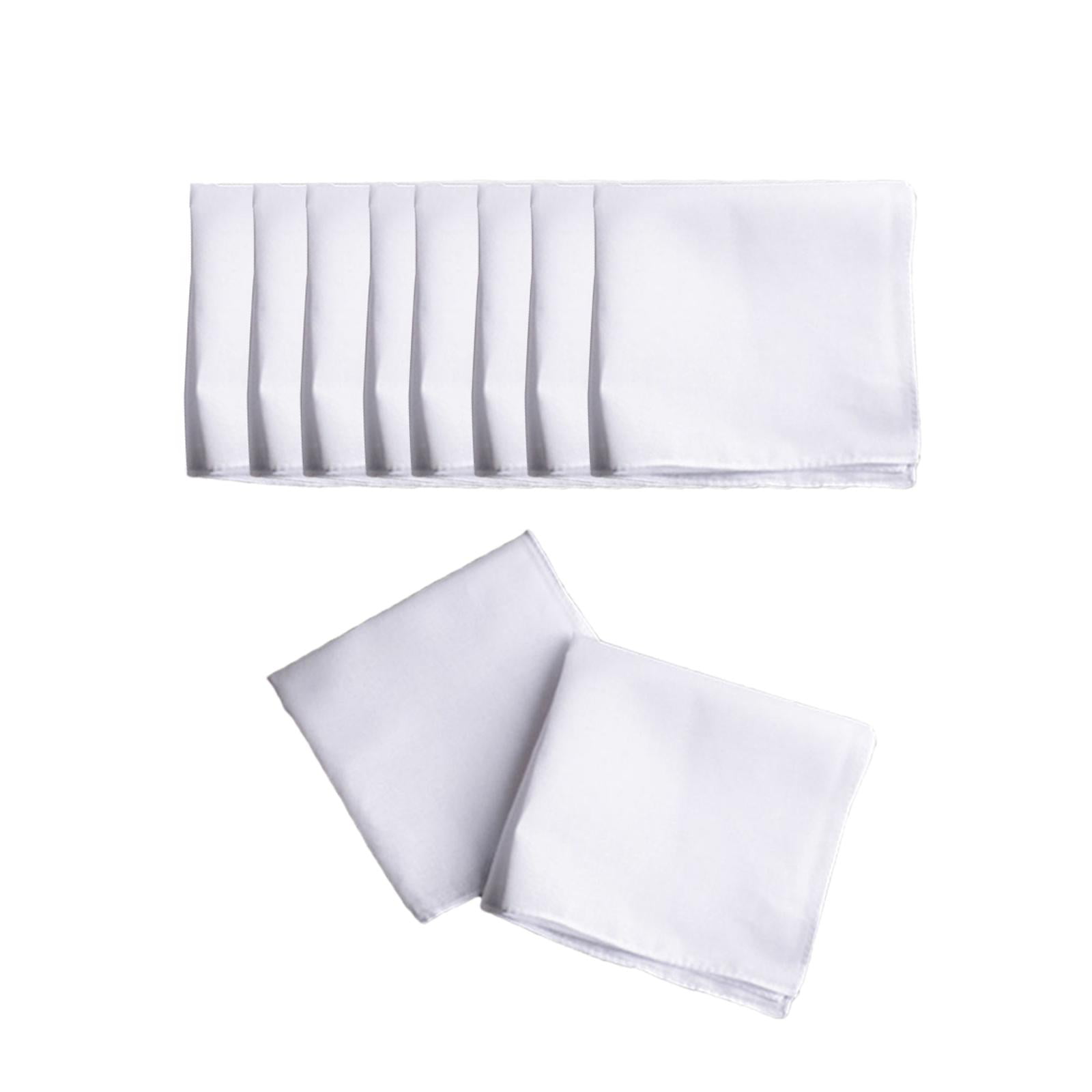 yotijay 10 Pieces White Handkerchiefs Cotton Hanky for Men Suit Soft ...