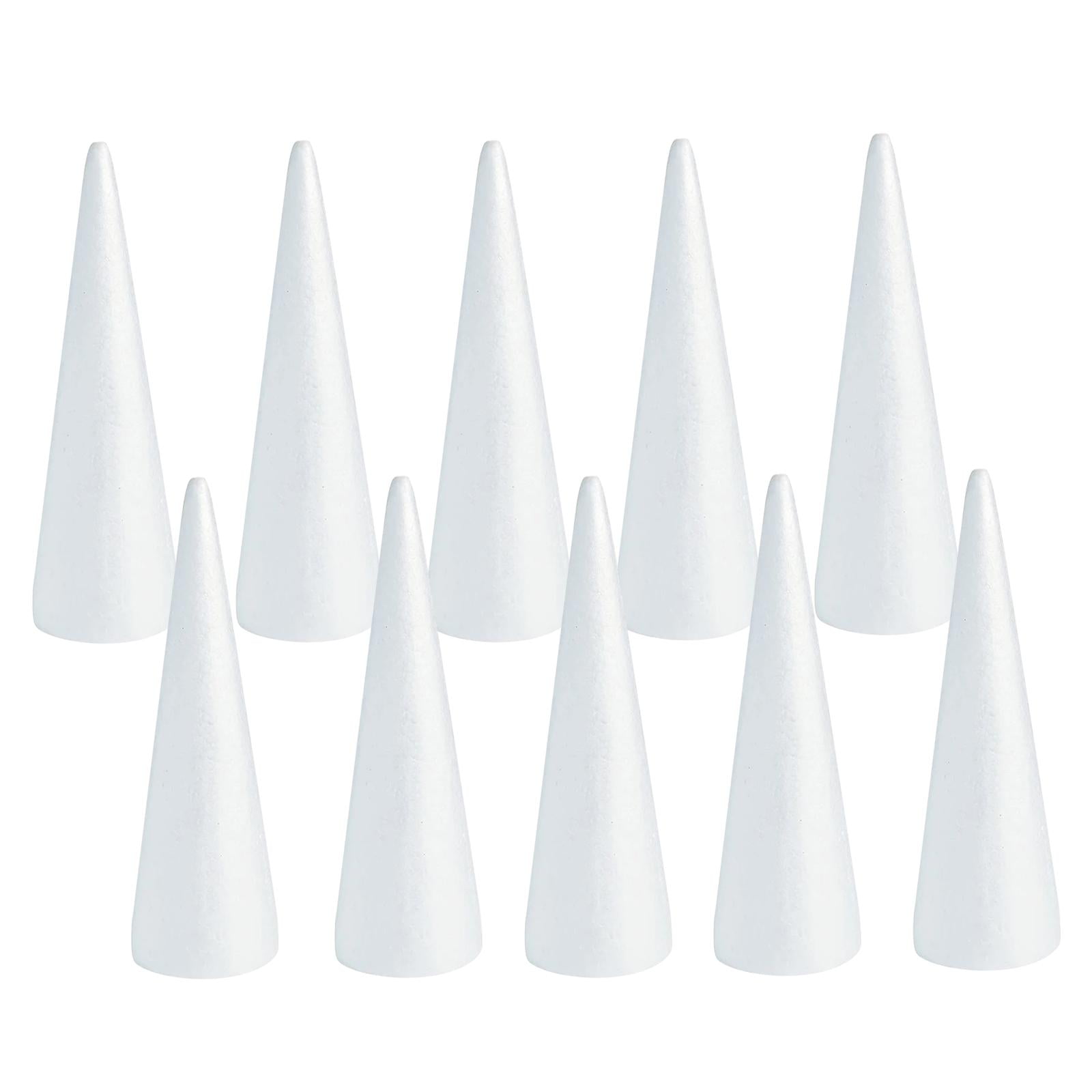 yotijay 10Pcs Craft Foam Cones Decorations Cake Topper Foam Tree Cones ...