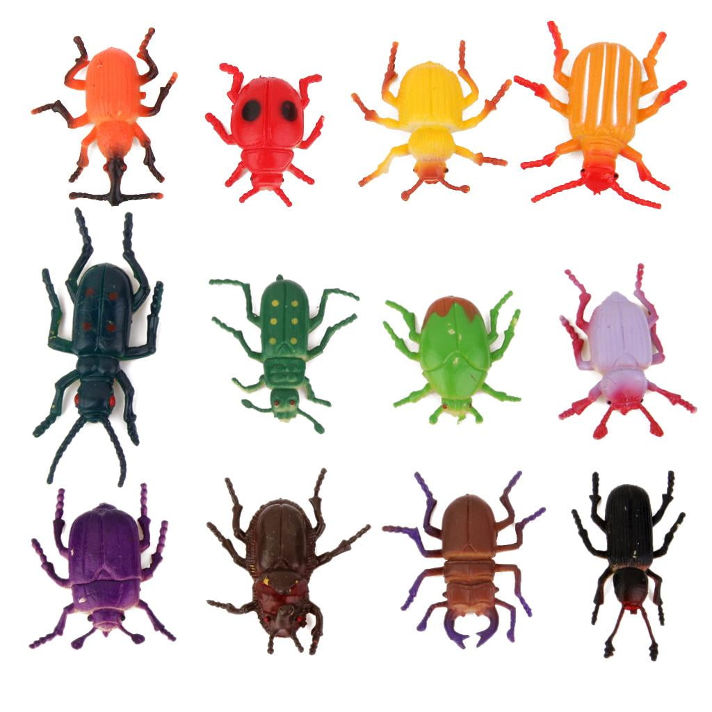 yotijay 12pcs Assorted Animals Bug Beetle Ladybug Figure Kids Party Toy ...