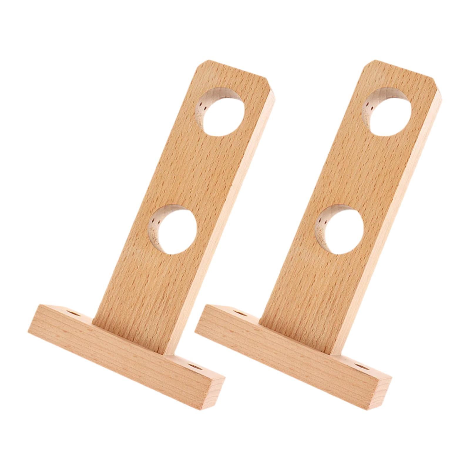 yotijay 2 Pieces Wooden Curtain Rod Holder Wood End Bracket Drapery ...