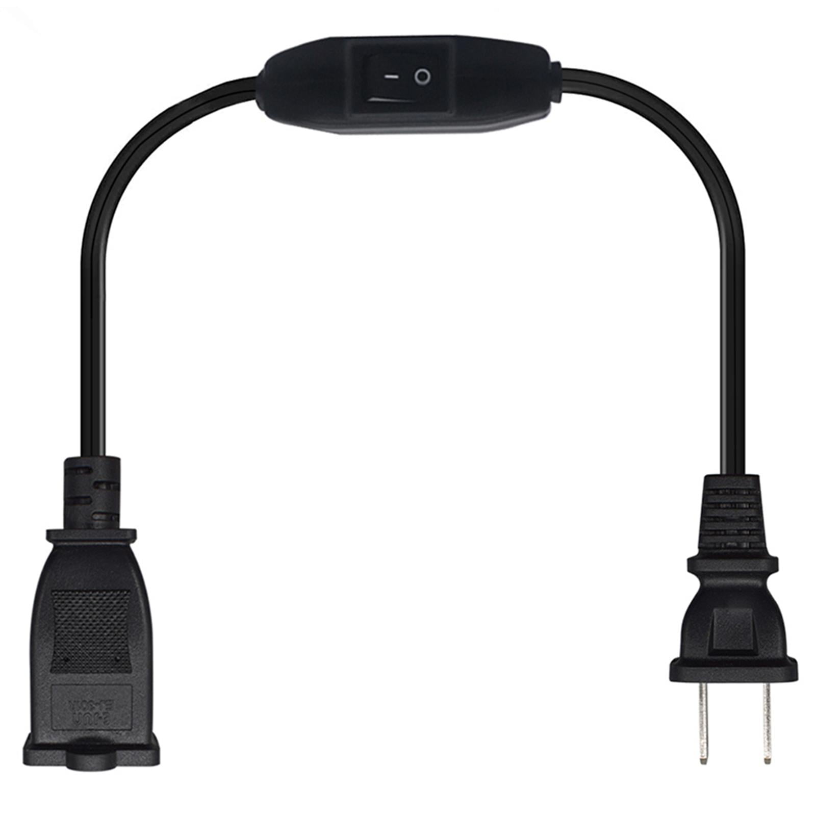 yotijay 2 Prong/2 Outlet Polarized Extension Cord with Switch 0.3 Meter ...