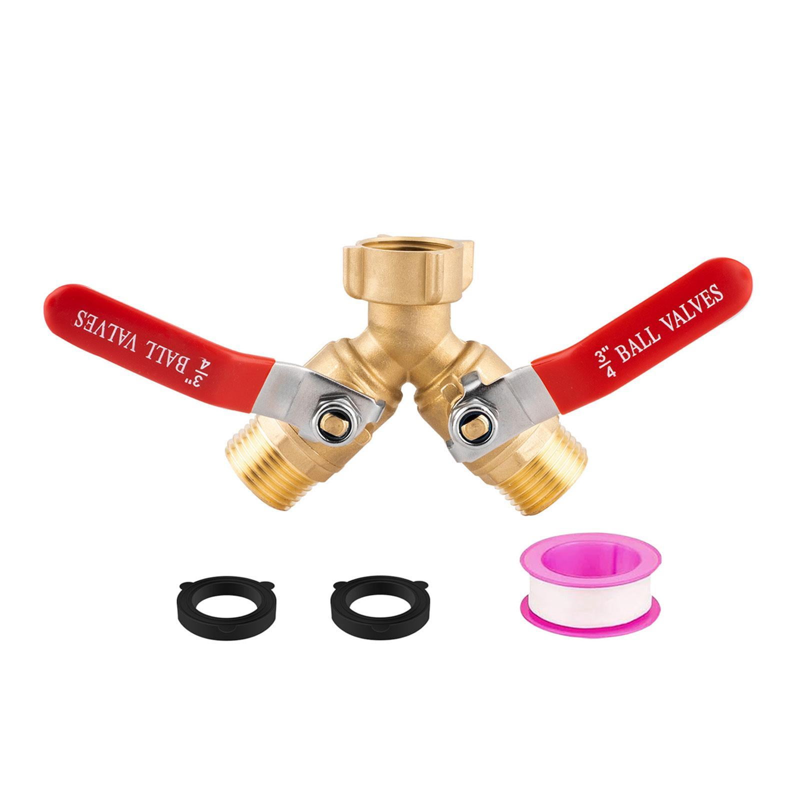 yotijay 2 Way Garden Hose Splitter with on/Off Valves Washing Machine ...