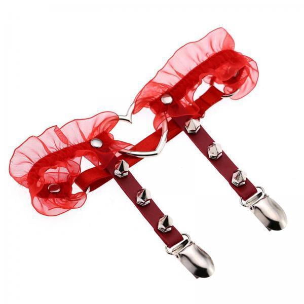 yotijay 2xPunk Leg Rings Garters Leather Rivets Thigh Party Harness ...