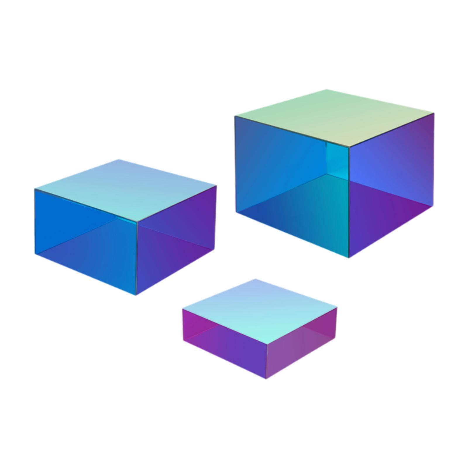 yotijay 3 Pieces Acrylic Cube Display Box Riser for Buffet Table Buffet ...