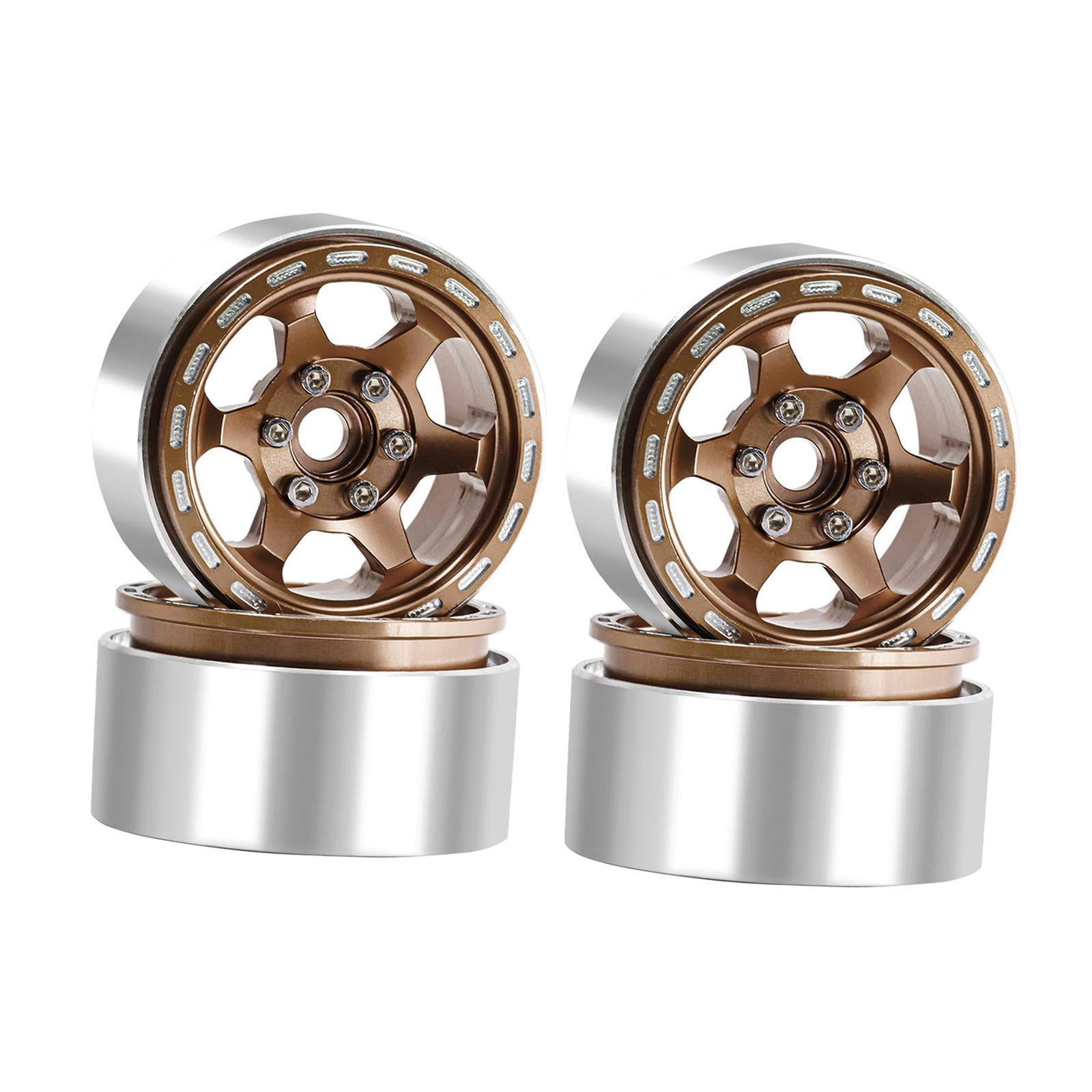 yotijay 4 Pieces 1.9 inch Wheels Metal Wheel Hub for SCX10 D90 Model ...