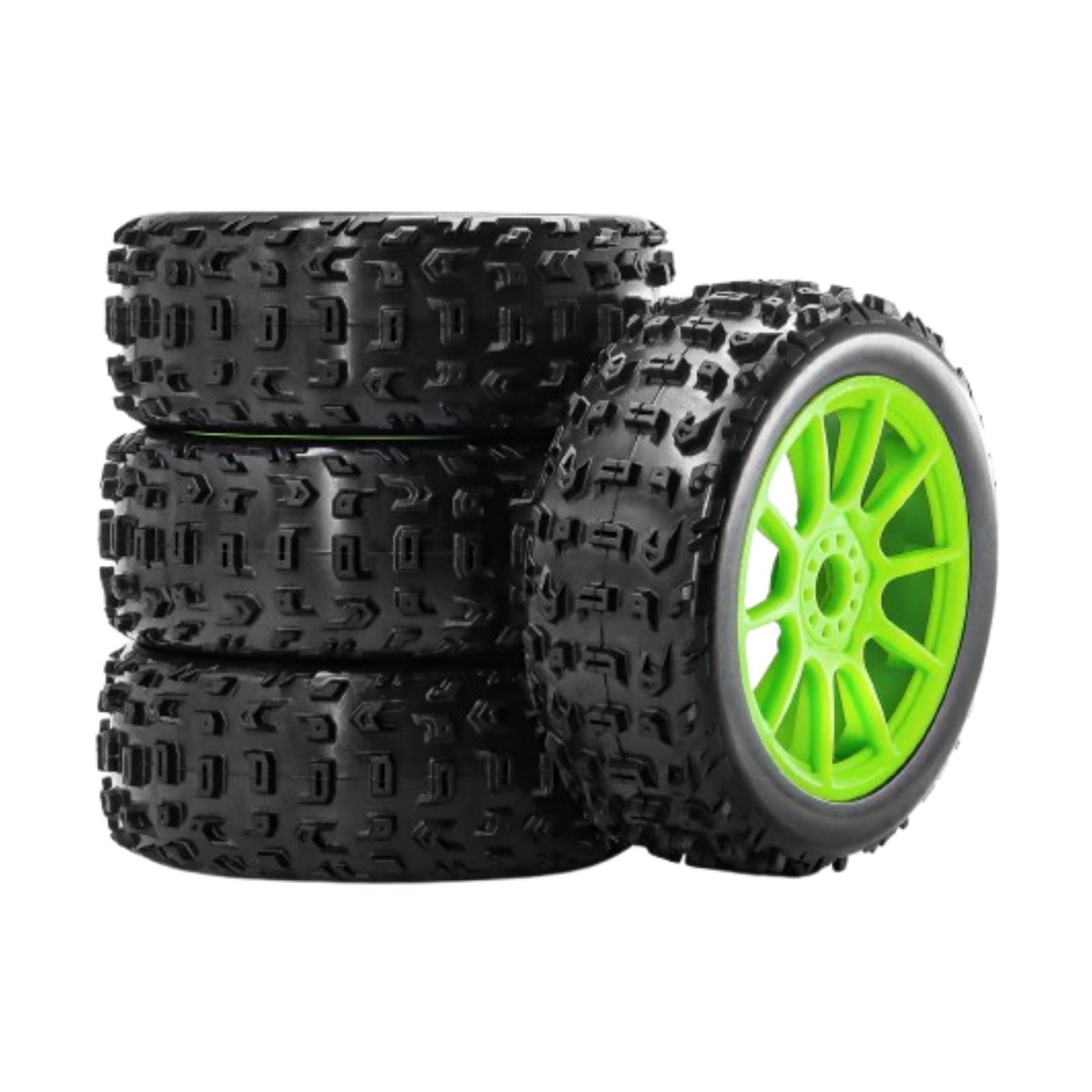 yotijay 4 Pieces RC Car Wheels and Tires RC Tires with Wheel Rim ...