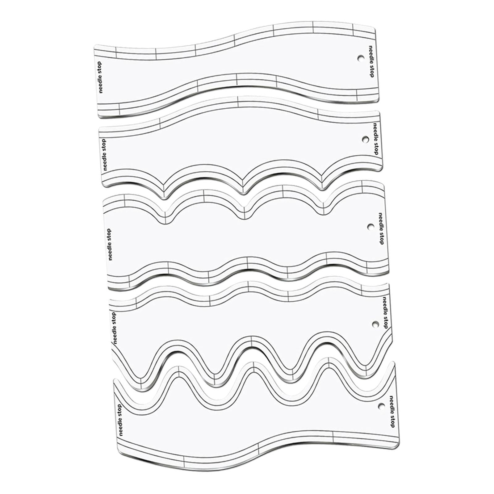 yotijay 5 Pieces Wave Edge Rulers Practical Sewing Accessories Quilt ...