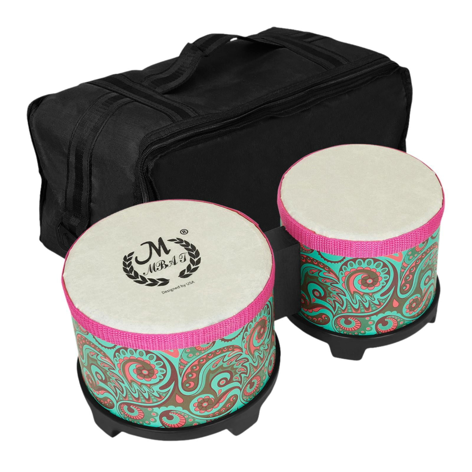 yotijay 5" and 6" Bongo Drum Set Congas Drum for Professionals ...