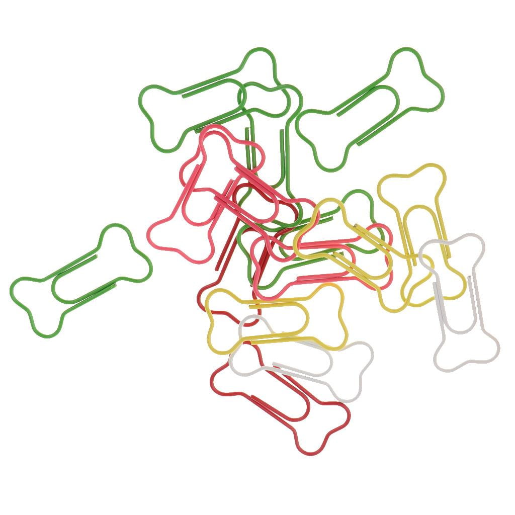 yotijay 50 Bone Shape Metal Scrapbook Paper Clip Bookmark Office ...