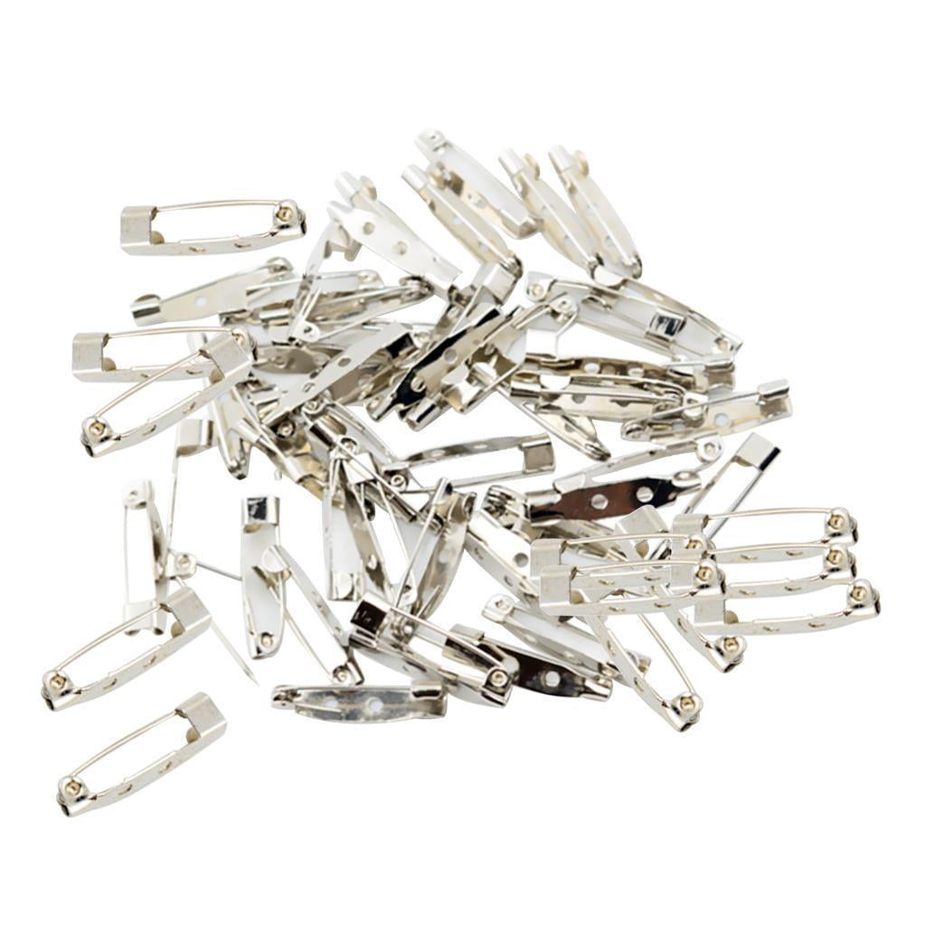 yotijay 50pcs Metal Craft Pin Back Clasp Brroch Bar Pin Findings 2.5cm ...