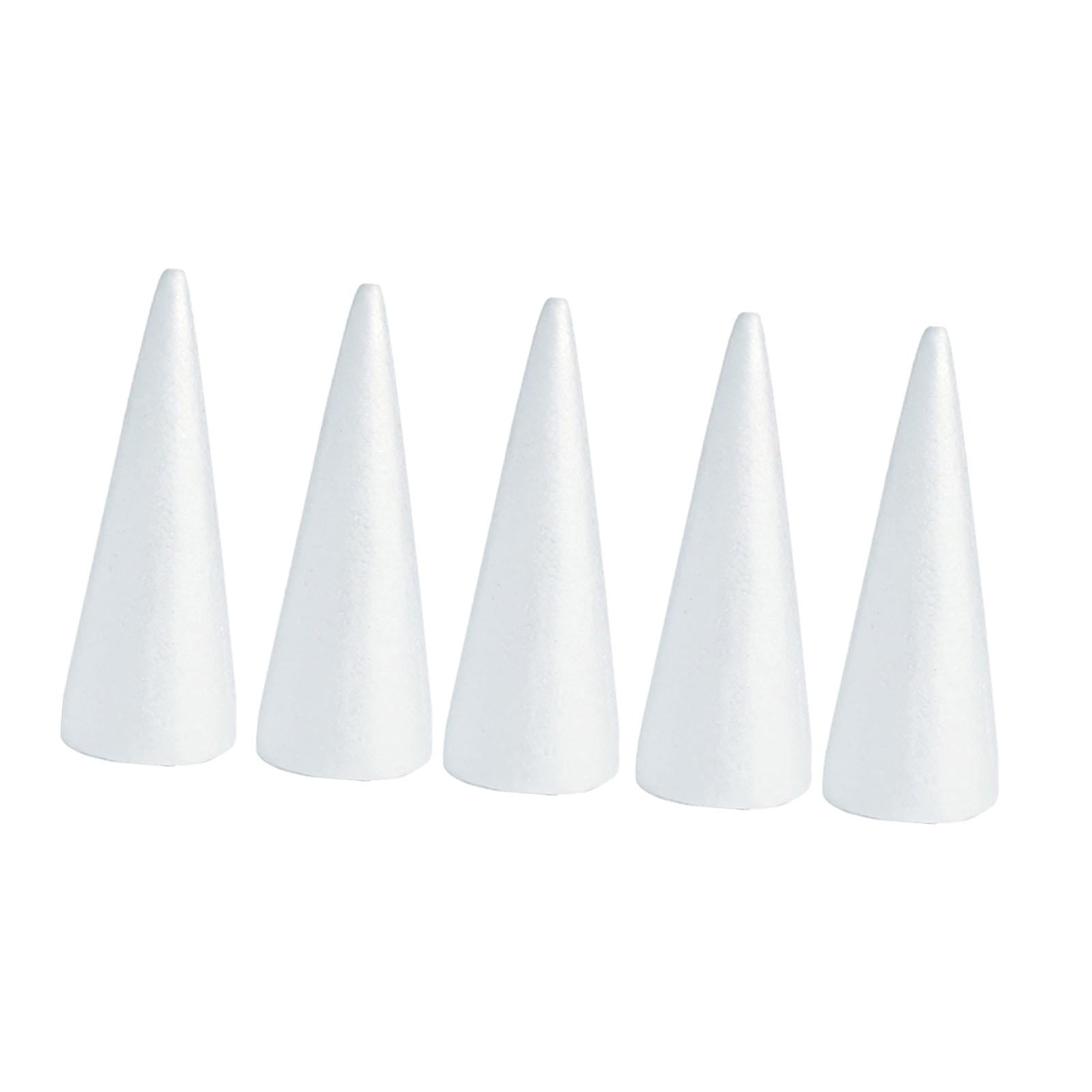 yotijay 5x Craft Foam Cones Polystyrene Cones Decorations Christmas ...