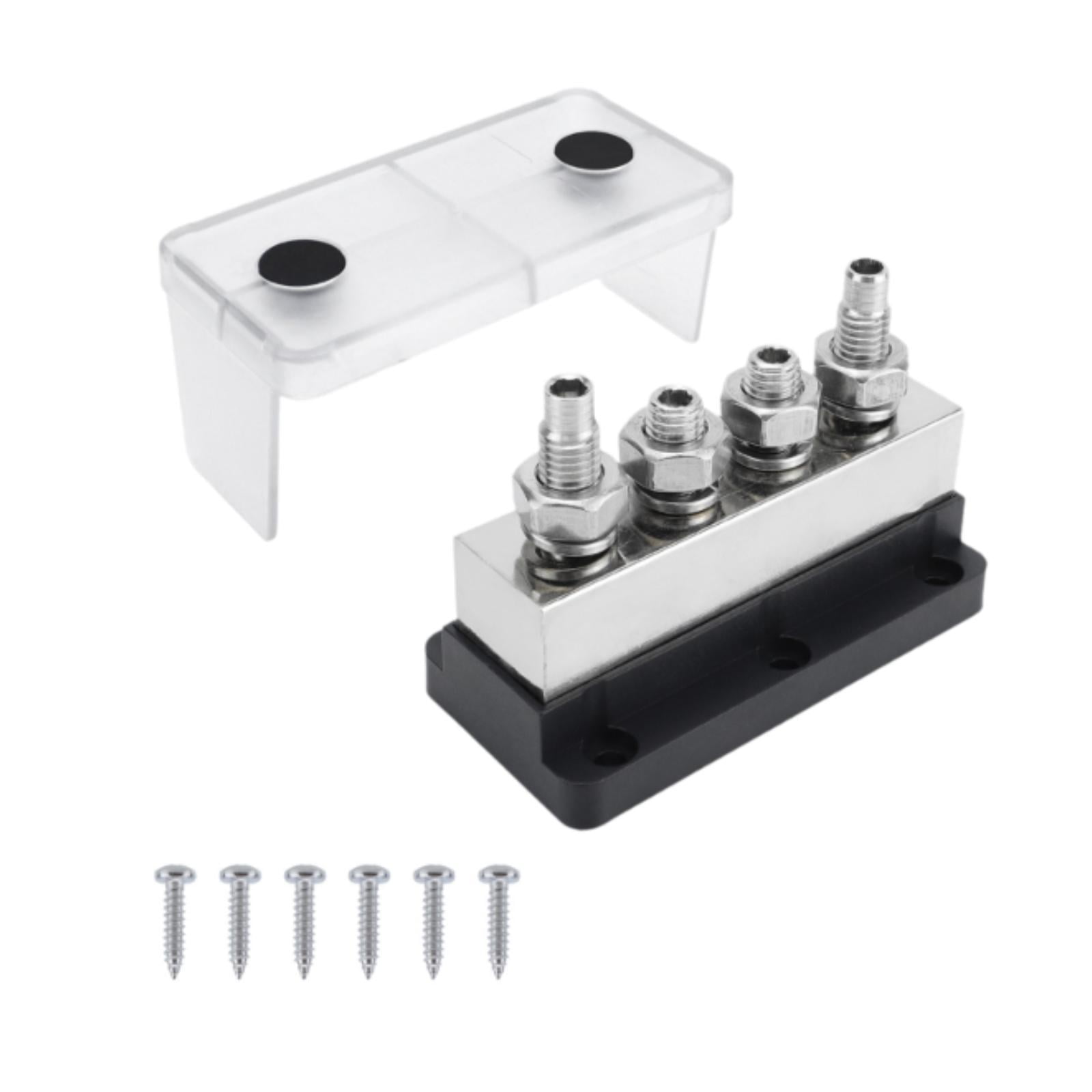 yotijay 600A Bus Bar 4 Studs Distribution Block Accessories Replace Parts with Cover Black ...