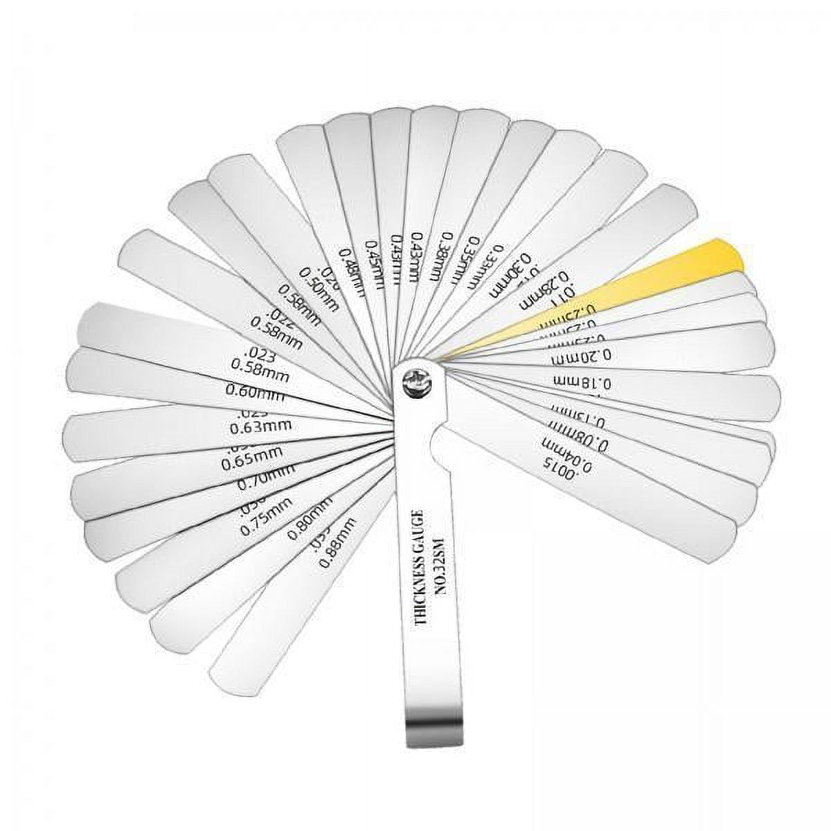 yotijay 6xAlloy Steel Feeler Gauge Thickness Gauge Filler 32 Blade ...