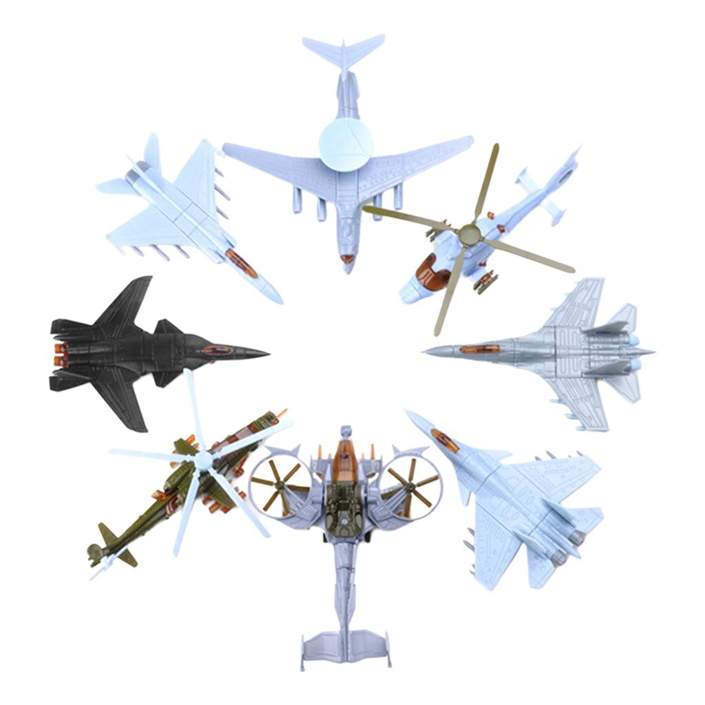 yotijay 8-piece Airplane Model Assembly Static Airforce Fighter Jets ...