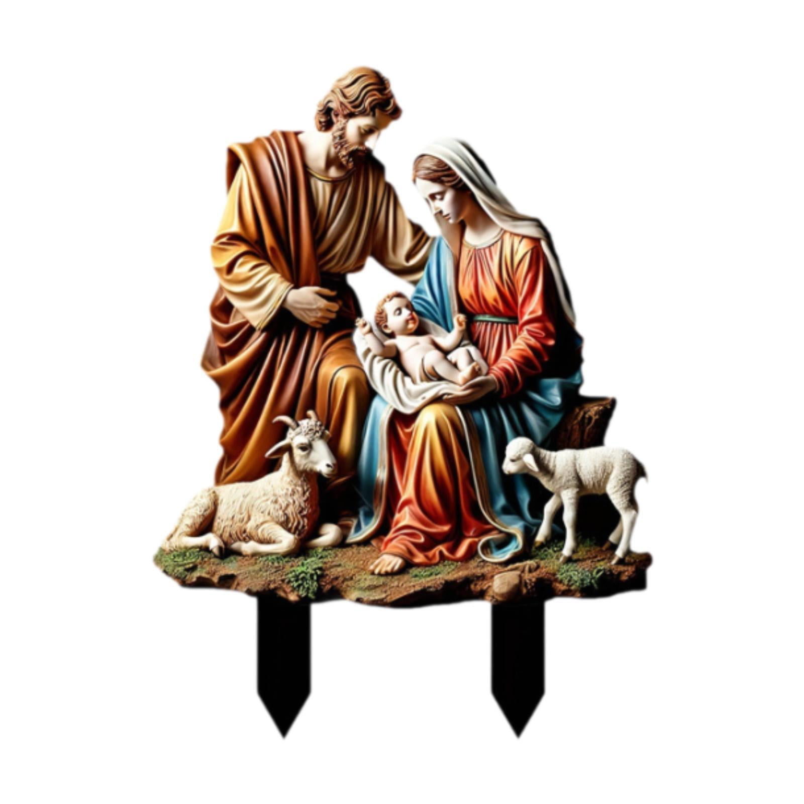 yotijay Acrylic Jesus Birth Garden Sign Nativity Yard Sign Outdoor ...