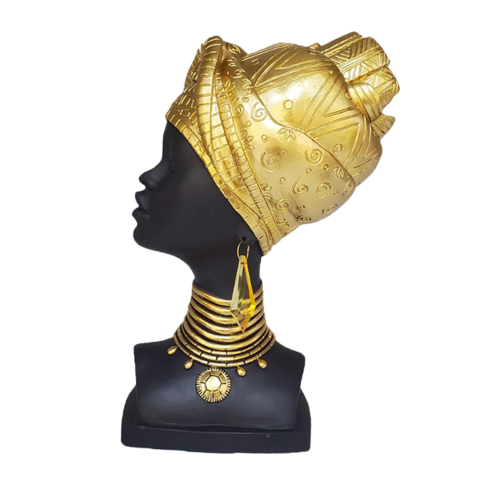 yotijay African Women Statue Black Art Bust Figurine for Desktop ...