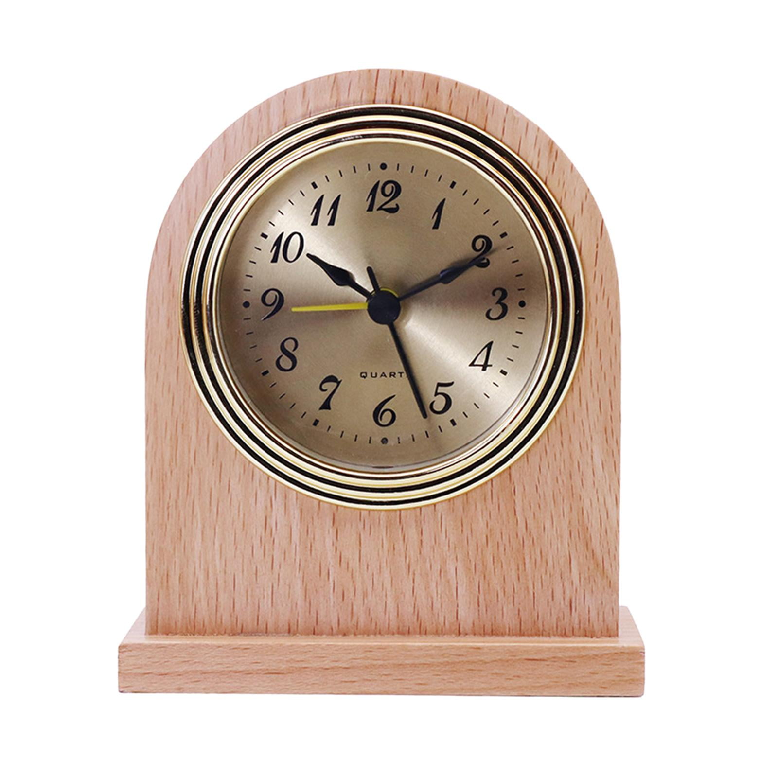 yotijay Analog Alarm Clock Portable Solid Wood Countertop Alarm Clocks ...