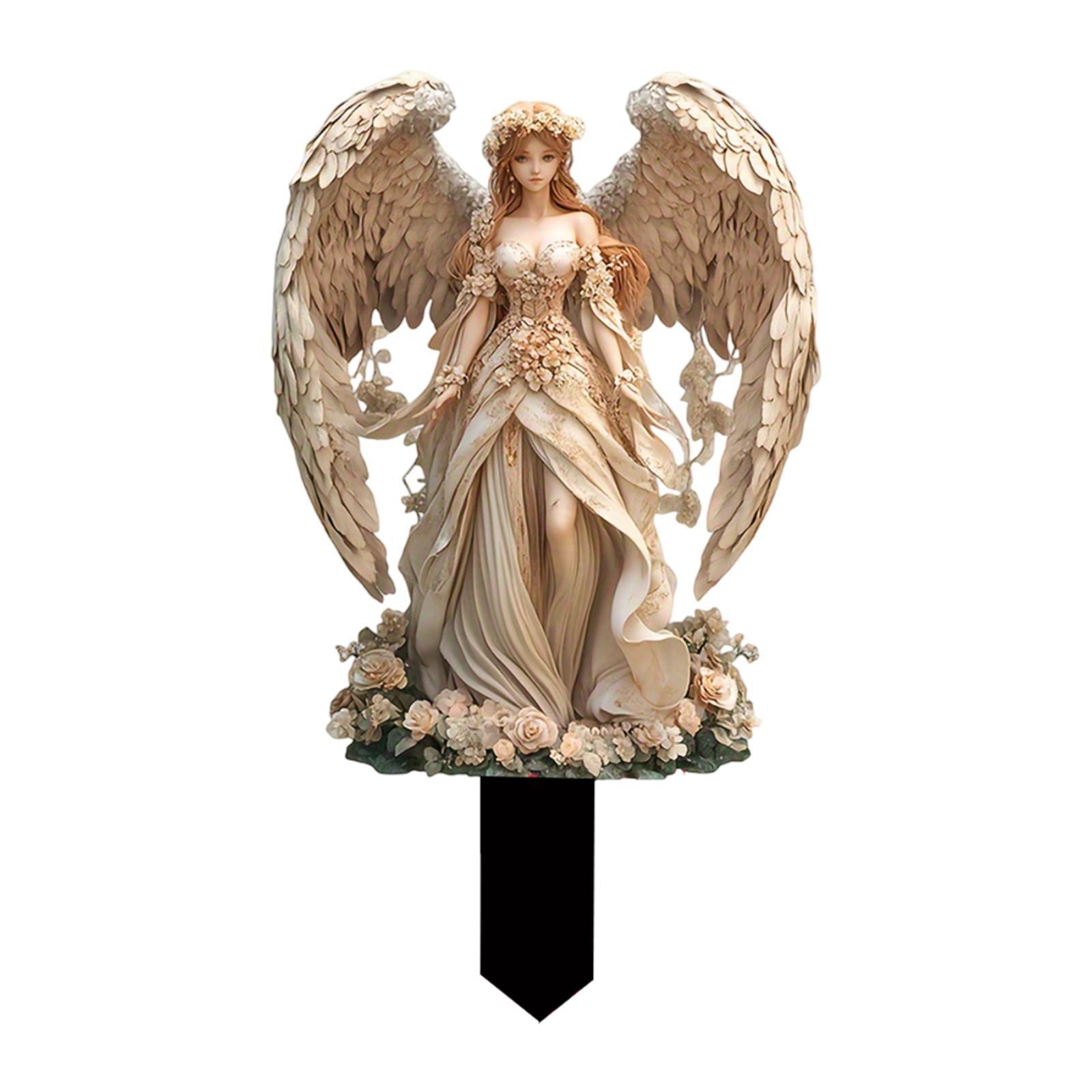 yotijay Angel Garden Stake Acrylic Practical 2D Flat Decor for Outdoor ...