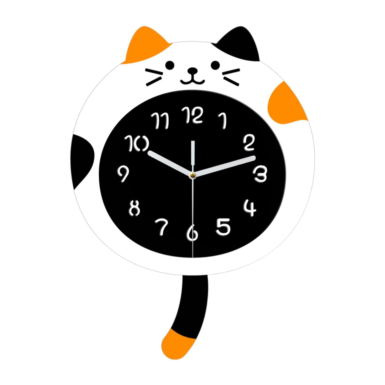 yotijay Animal Wall Clock with Tail Decorative Clock for Kitchen ...