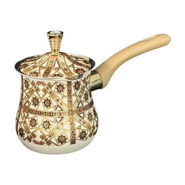 Korkmaz Tombik 3 Piece Stainless Steel Turkish Coffee Pot Set in Silver ...